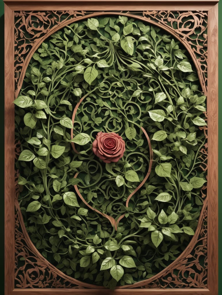 Premium Free ai Images | roses and thorn vines on bed of green leaves ...