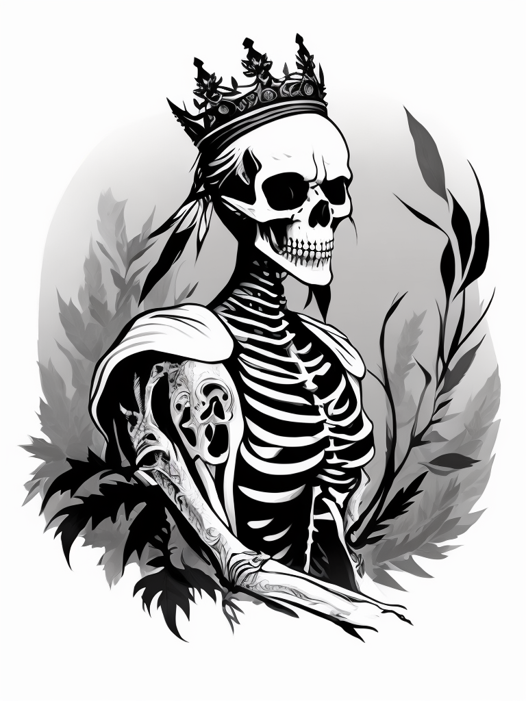 Lumenor AI Image Generation - vector art of queen skeleton tattoo ...