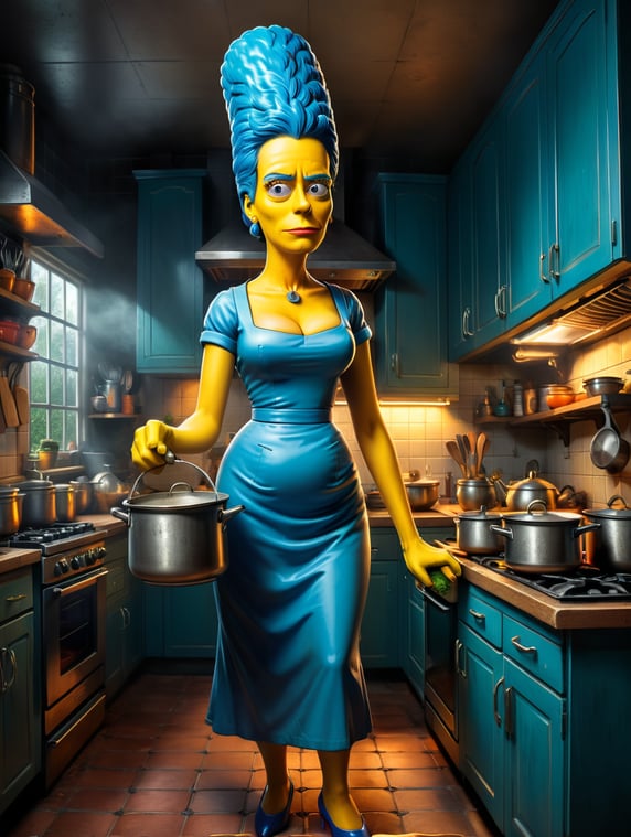 Premium Free ai Images | marge simpson in simpson style standing in ger ...
