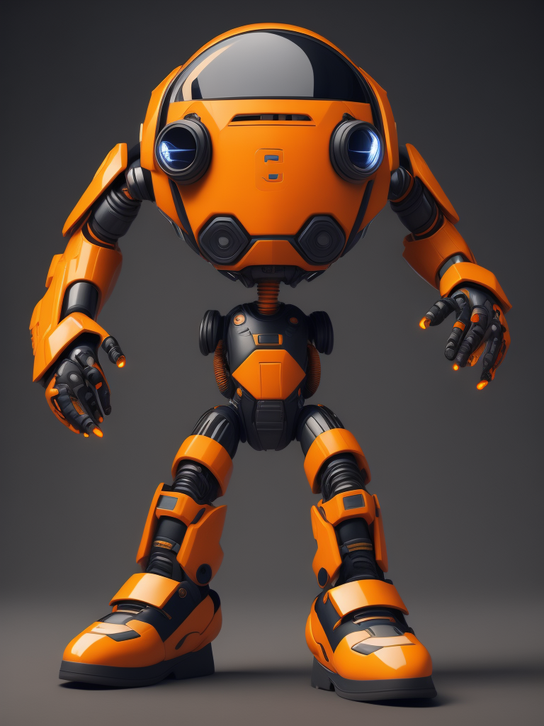 Premium Free ai Images | orange cute style robot wearing stylish ...