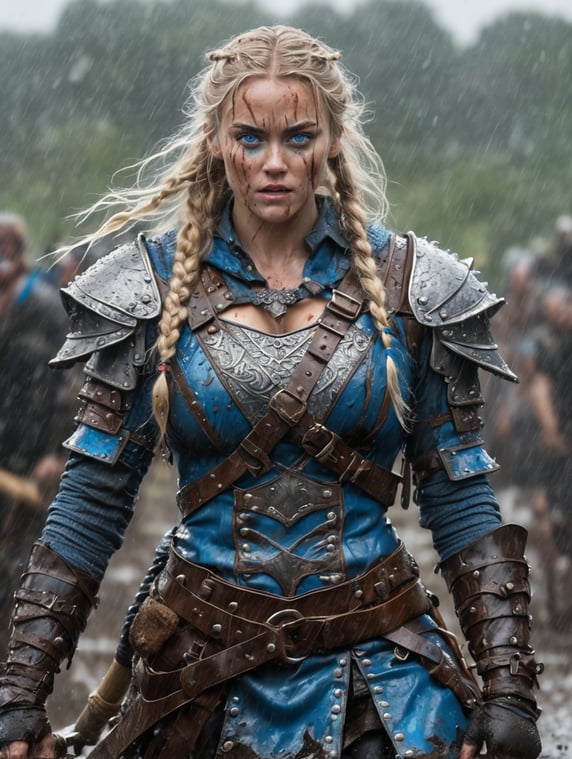 Premium Free ai Images | epic portrait harlequin viking girl loose ...