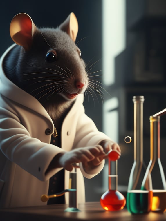 Premium Free ai Images | render of cute fuzzy pet rat dressed in white ...