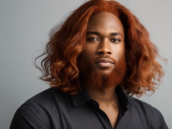 Premium Free ai Images | black man with ginger hair professional photo ...