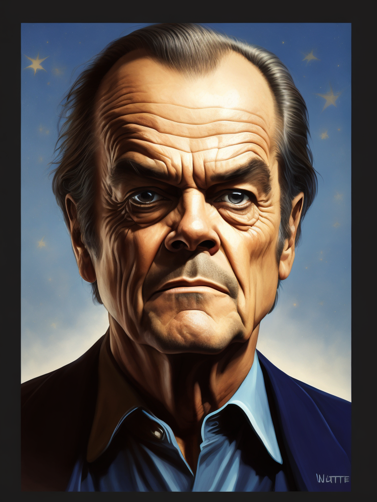 Lumenor AI Image Generation - jack nicholson hero portrait illustration ...