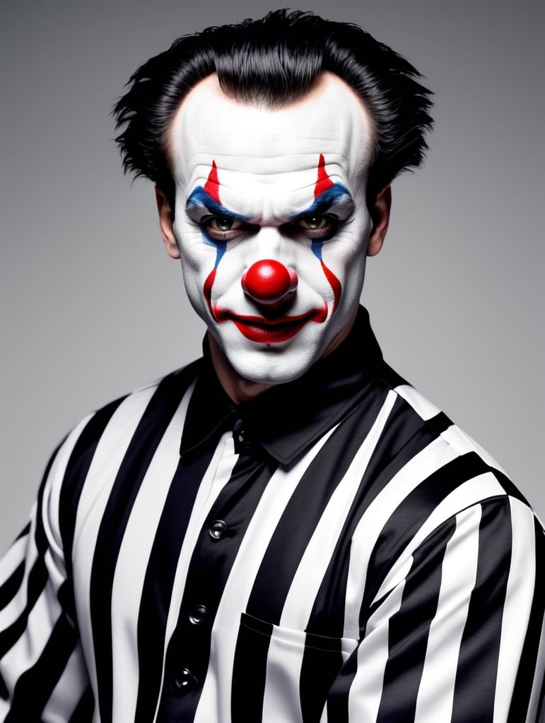 Premium Free ai Images | clown in black and white stripes prison ...