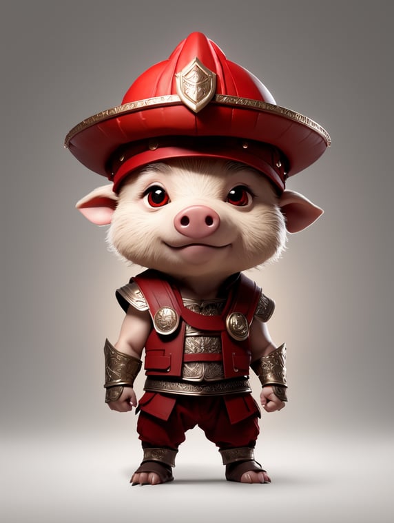 Premium Free ai Images | boar gladiator hat simple background pants red ...