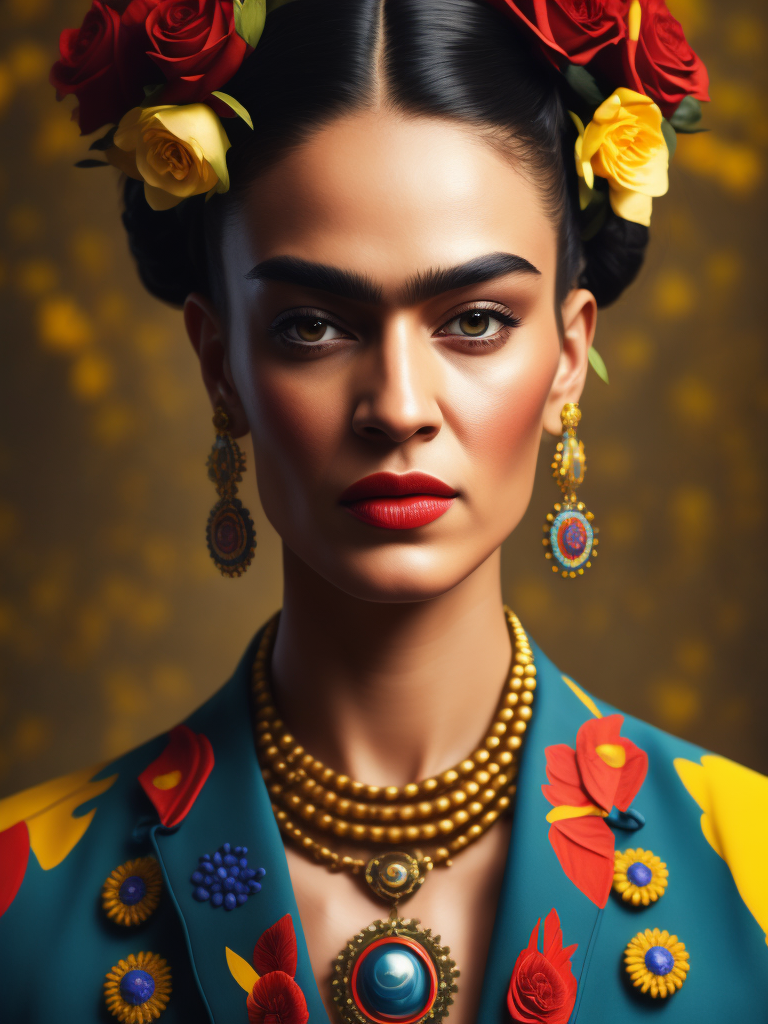 Lumenor AI Image Generation - portrait of frida kahlo bright and ...
