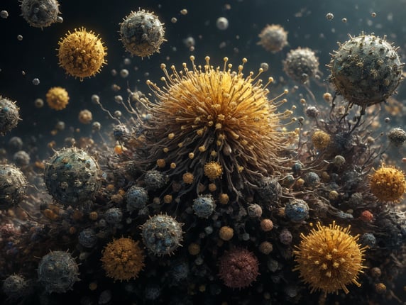 Premium Free ai Images | view of several small airy microscopic ...