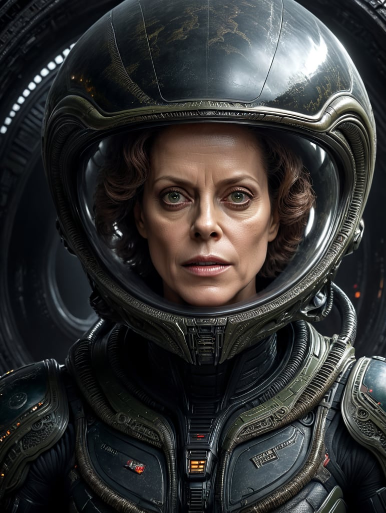 Premium Free ai Images | create new alien movie poster with sigourney ...