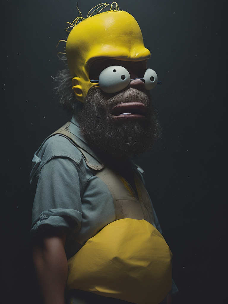 Lumenor AI Image Generation - homer simpson simpsons style yellow ...