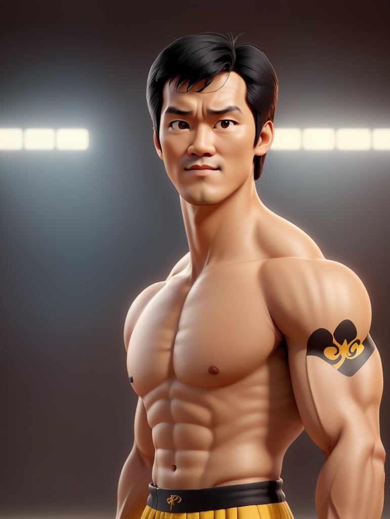 Premium Free ai Images | bruce lee standing looking at camera
