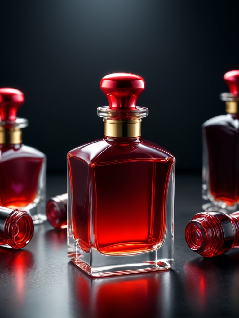 Premium Free ai Images | mockup shot of plain perfume red bottle in ...