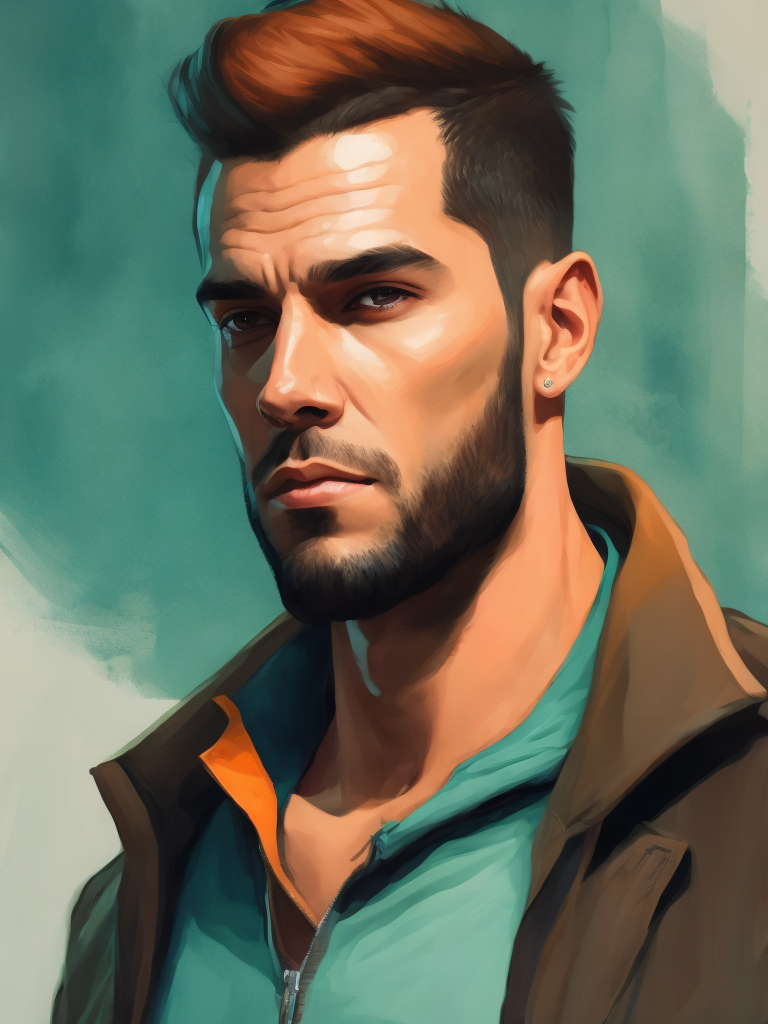 Lumenor AI Image Generation - portrait of gta man vector art