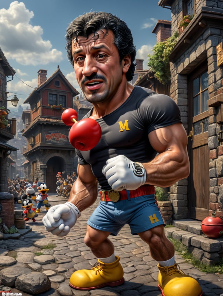 Premium Free ai Images | rocky balboa as cartoon character such as ...