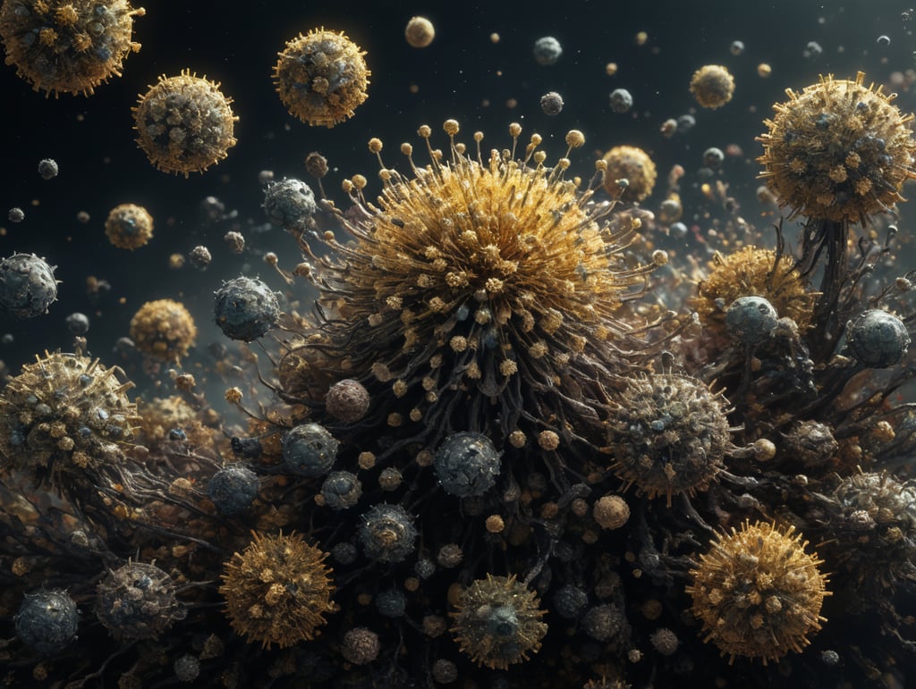 Premium Free ai Images | view of several small airy microscopic ...