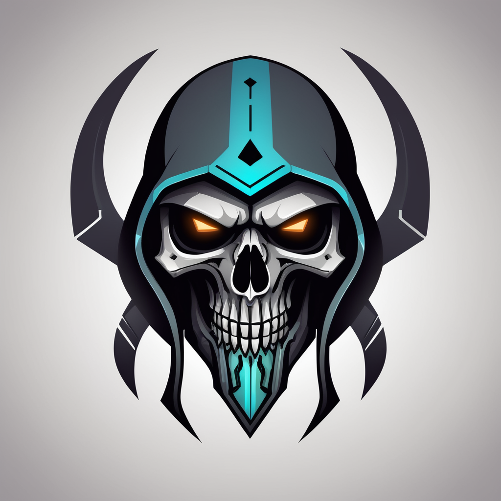 Premium Free ai Images | skull gaming logo futuristic reaper logo ...