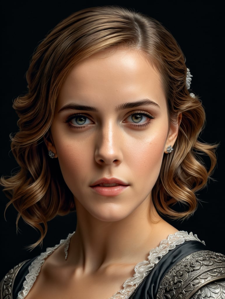 Premium Free ai Images | emma watson portrait as art engraving hendrick ...
