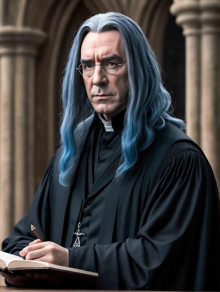 Premium Free ai Images | professor snape from harry potter with blue ...