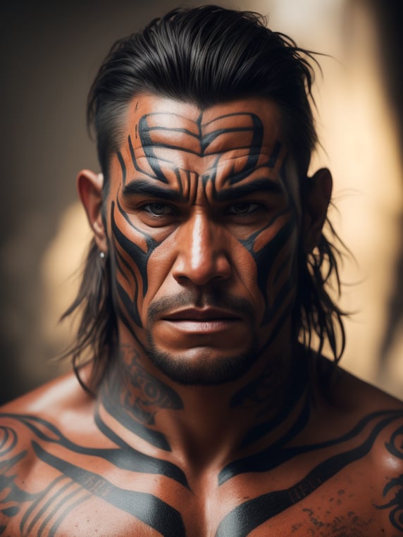 Premium Free ai Images | portrait of powerful muscular new zealand ...