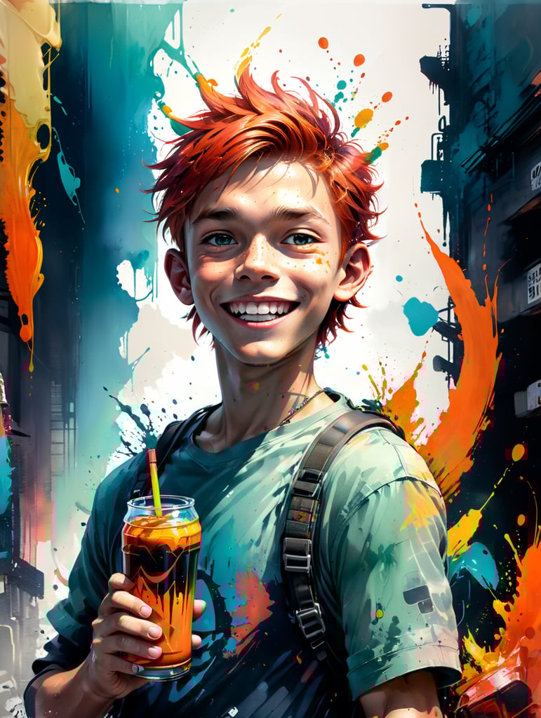 Premium Free ai Images | tony disney pixar style young ginger boy with ...