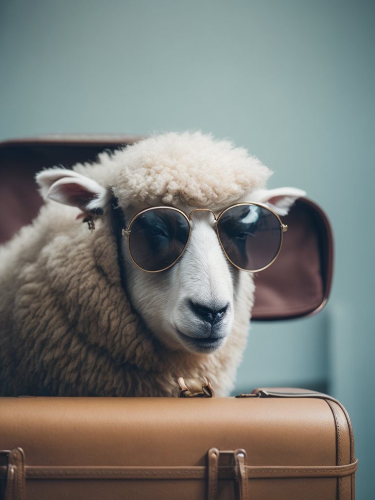 Lumenor AI Image Generation - sheep wearing sunglasses standing beside ...