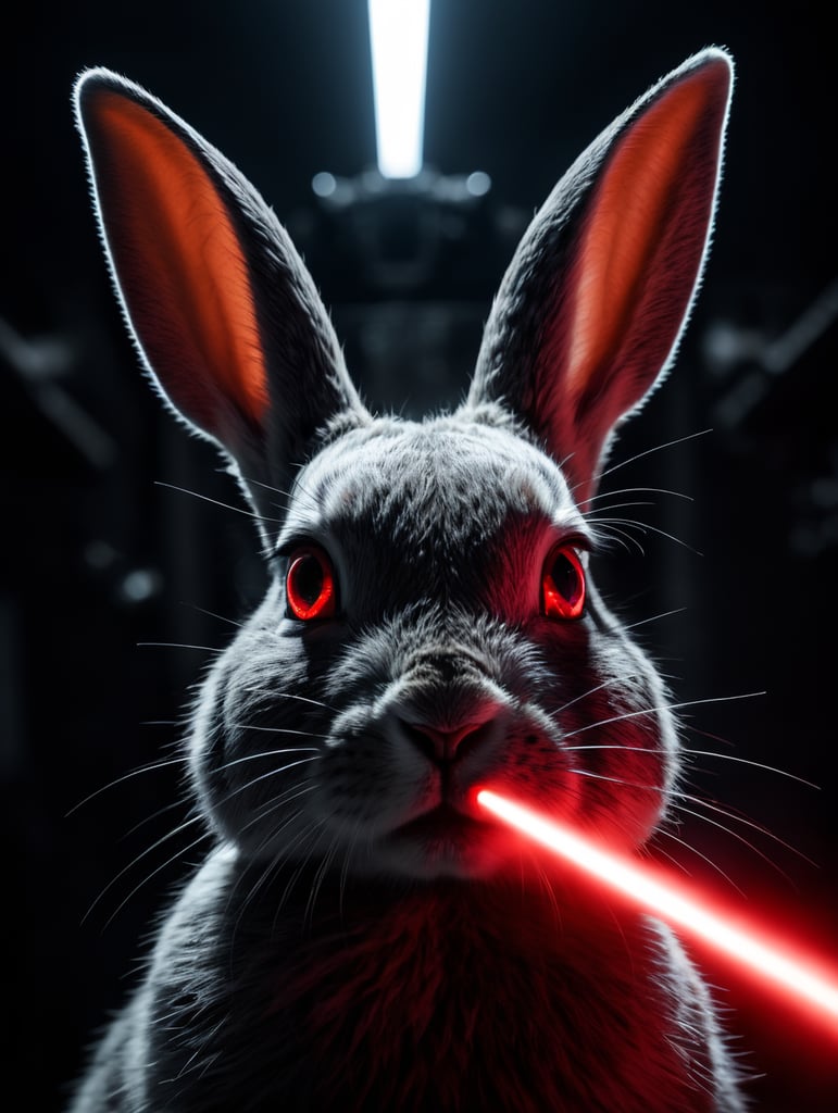 Premium Free ai Images | bunny shooting red lasers form eyes