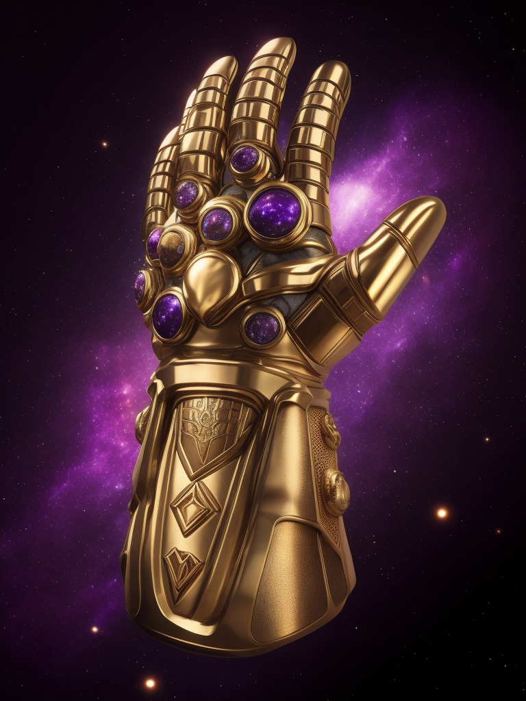 Lumenor AI Image Generation - golden glove of thanos with infinity ...