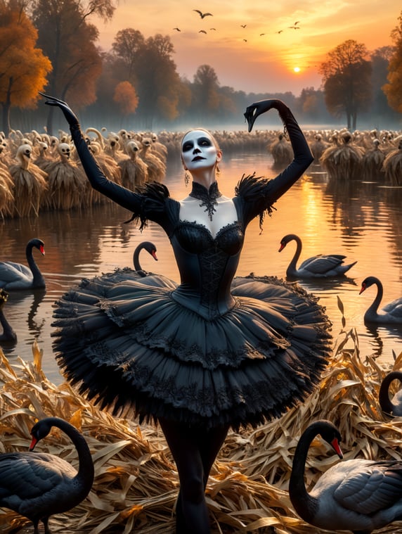 Premium Free ai Images | by scarecrow dancing the swan lake ballet ...