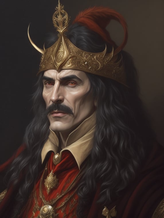 Premium Free ai Images | portrait of vlad dracula oil canvas