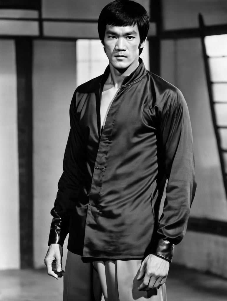 Premium Free ai Images | bruce lee standing looking at camera