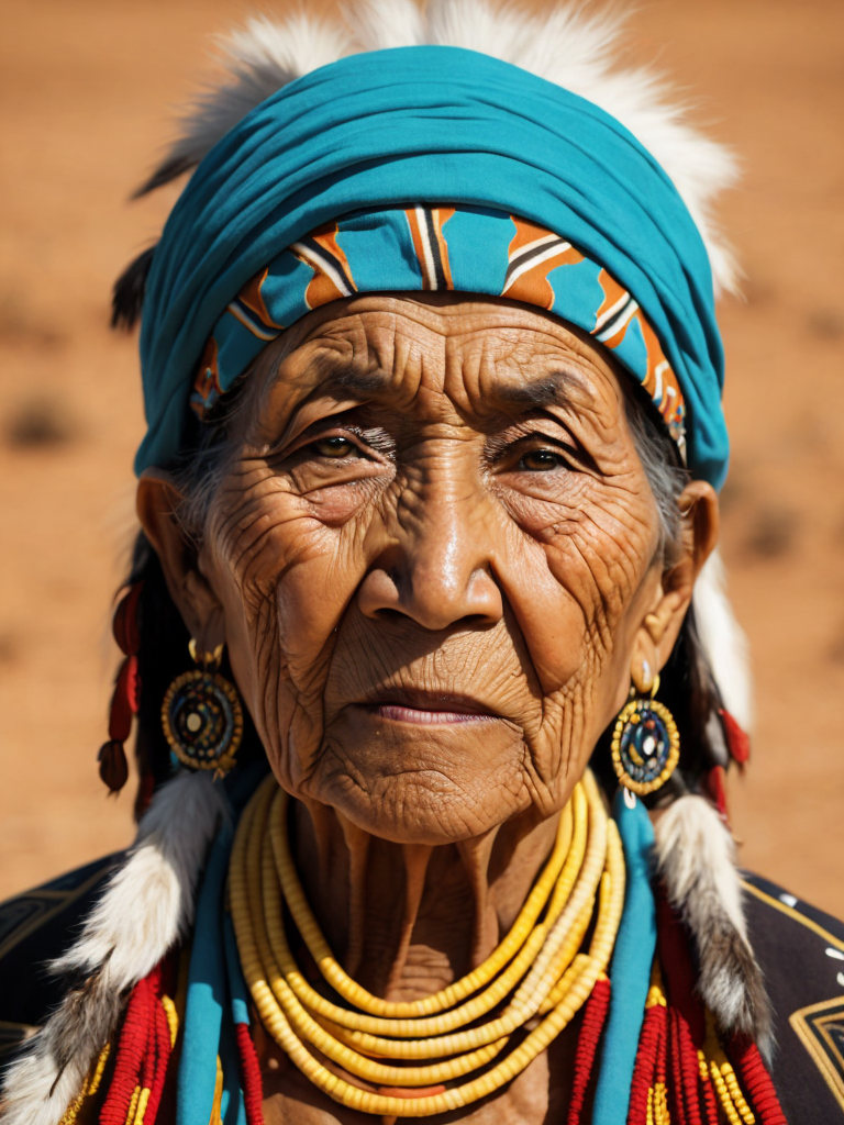 Lumenor AI Image Generation - native american old woman in national dress
