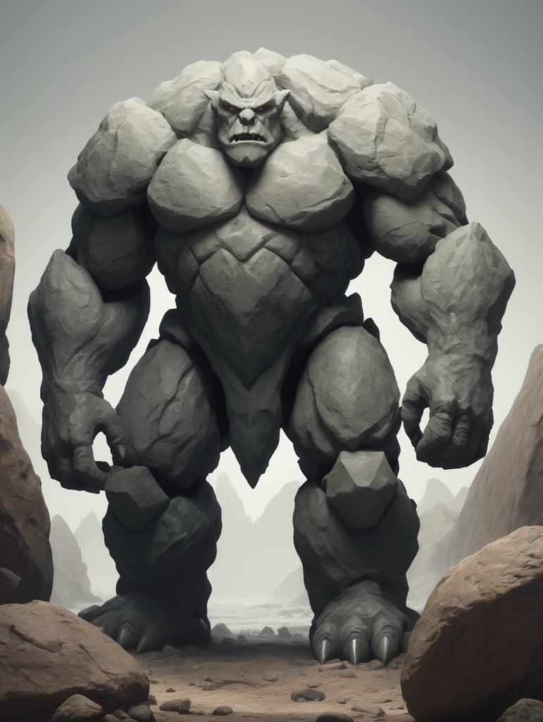 Premium Free ai Images | golem rock monster