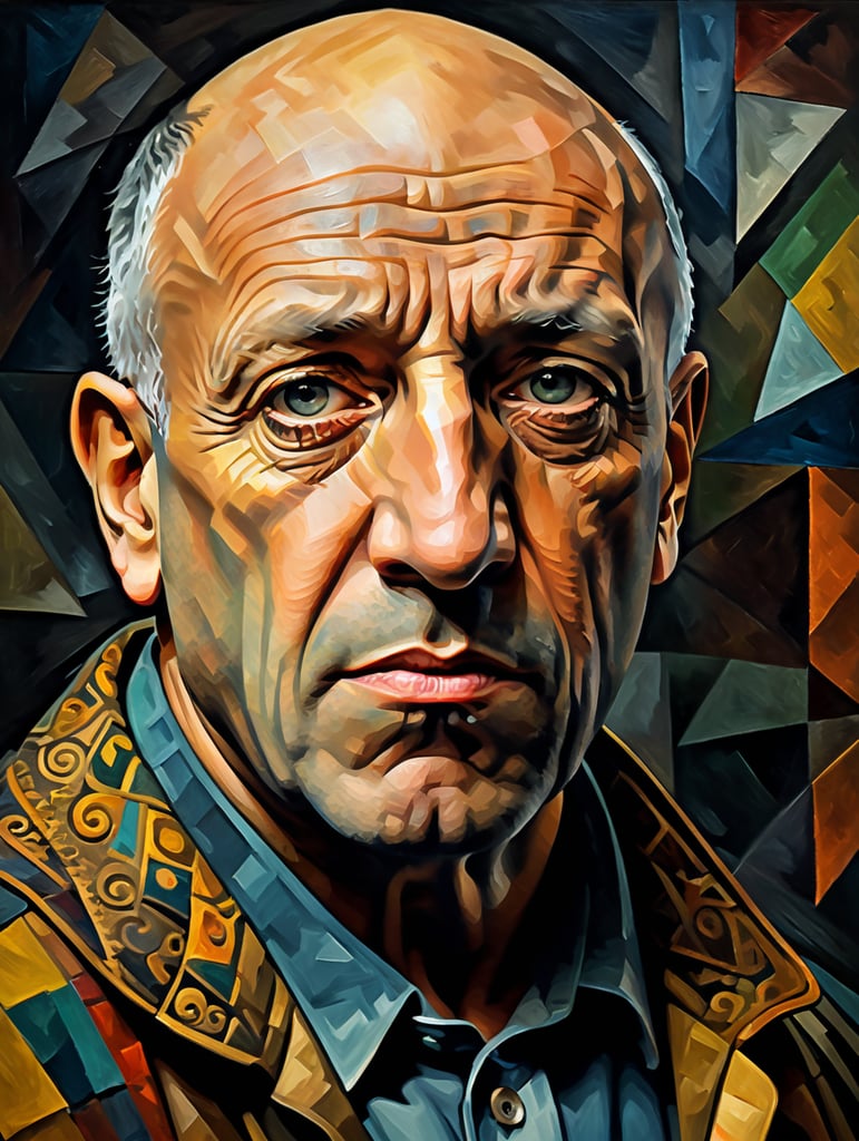 Premium Free ai Images | self portrait pf pablo picasso cubism