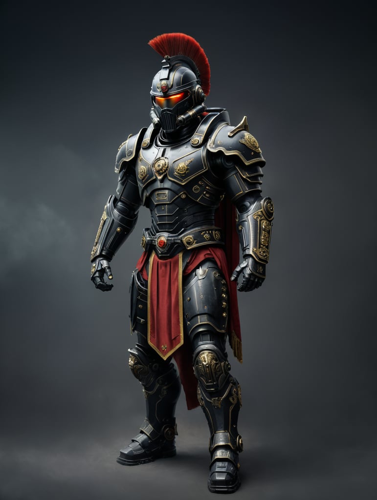 Premium Free ai Images | roman empire future power armor black ...
