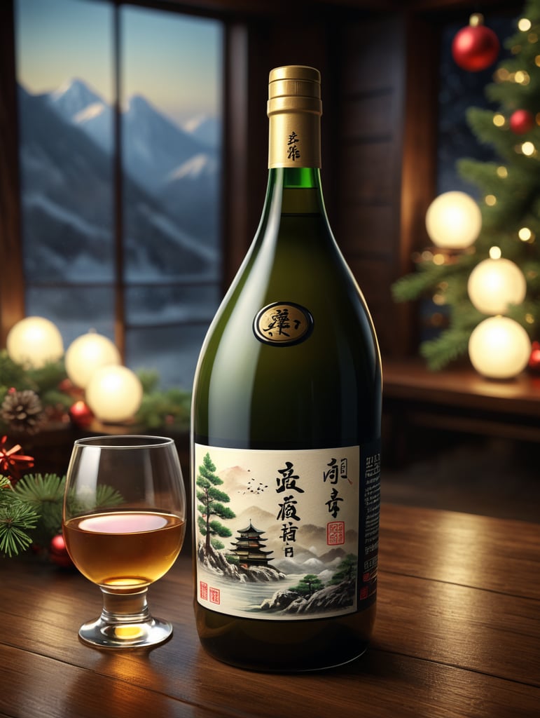 Premium Free ai Images | realistic bottle of sake high quality ...