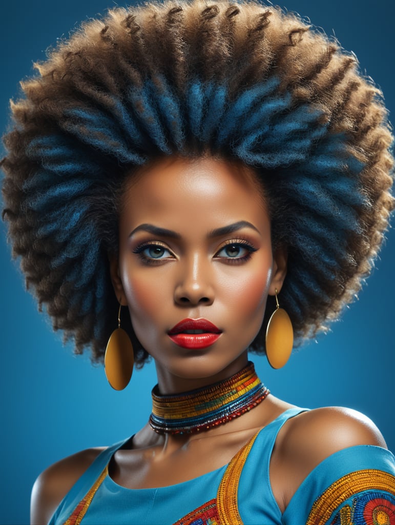 Premium Free ai Images | african woman with afro hair style fashion ...