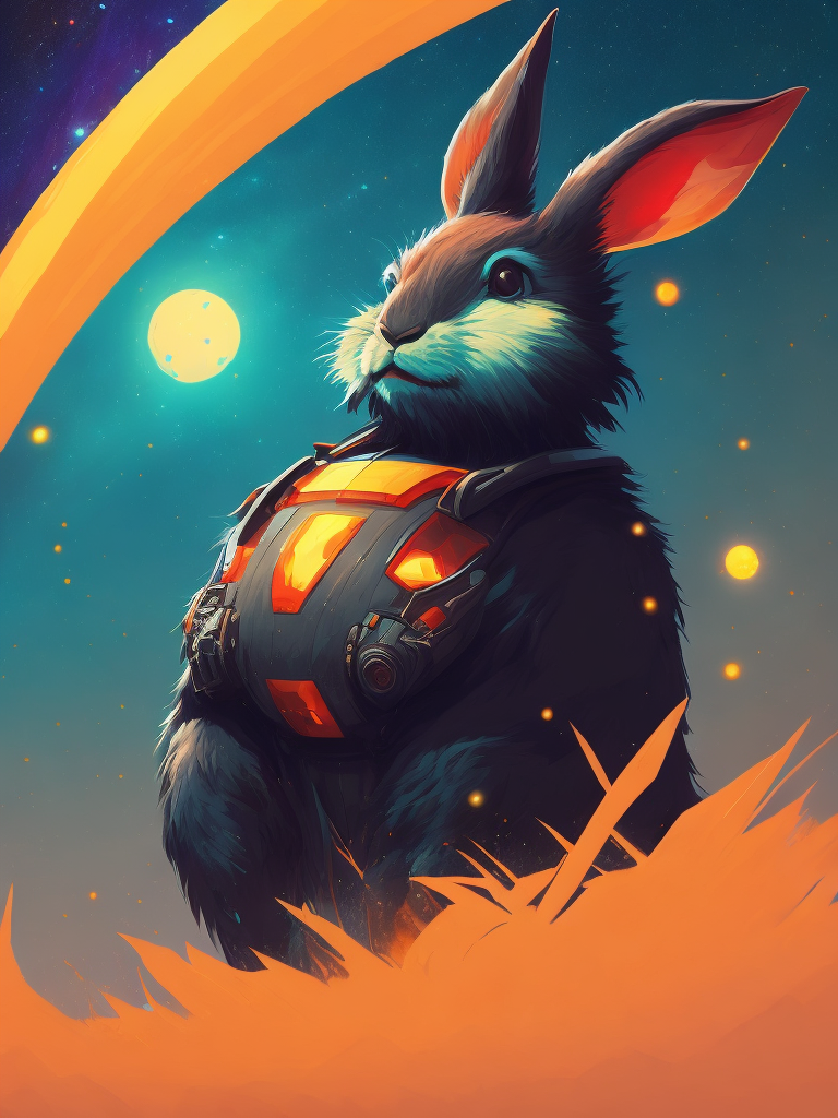 Premium Free ai Images | photo of rabit monster in the space style of ...