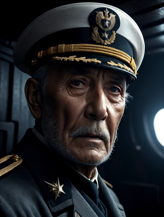Premium Free ai Images | captain of ship man with years old