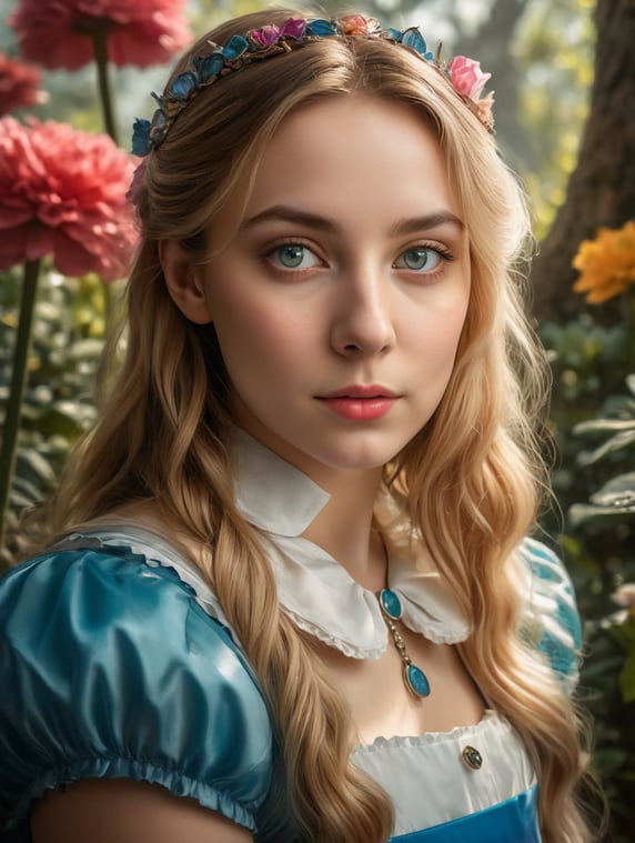 Premium Free ai Images | portrait of alice in wonderland vivid colors ...
