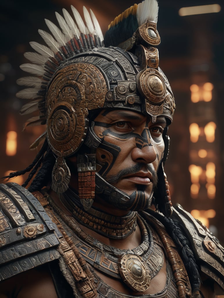 Premium Free ai Images | aztec warrior cyberpunk style