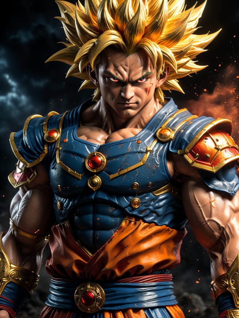 Premium Free ai Images | super saiyan goku fighting gear luffy