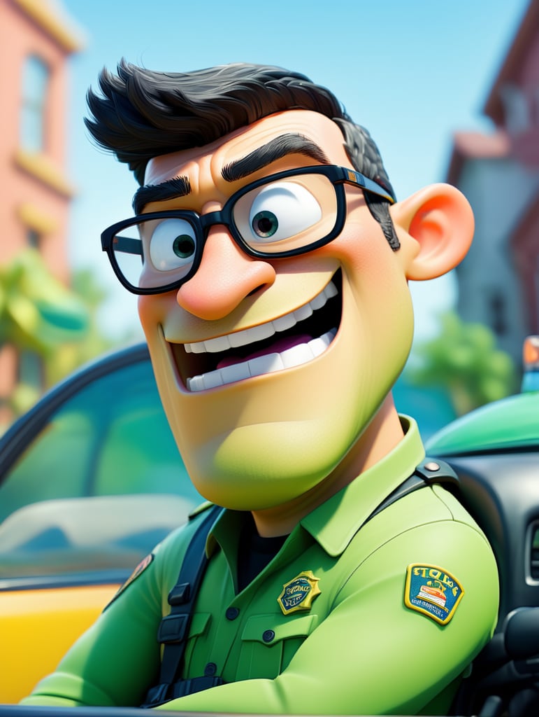 Premium Free ai Images | alligator police officer sitting behind the ...