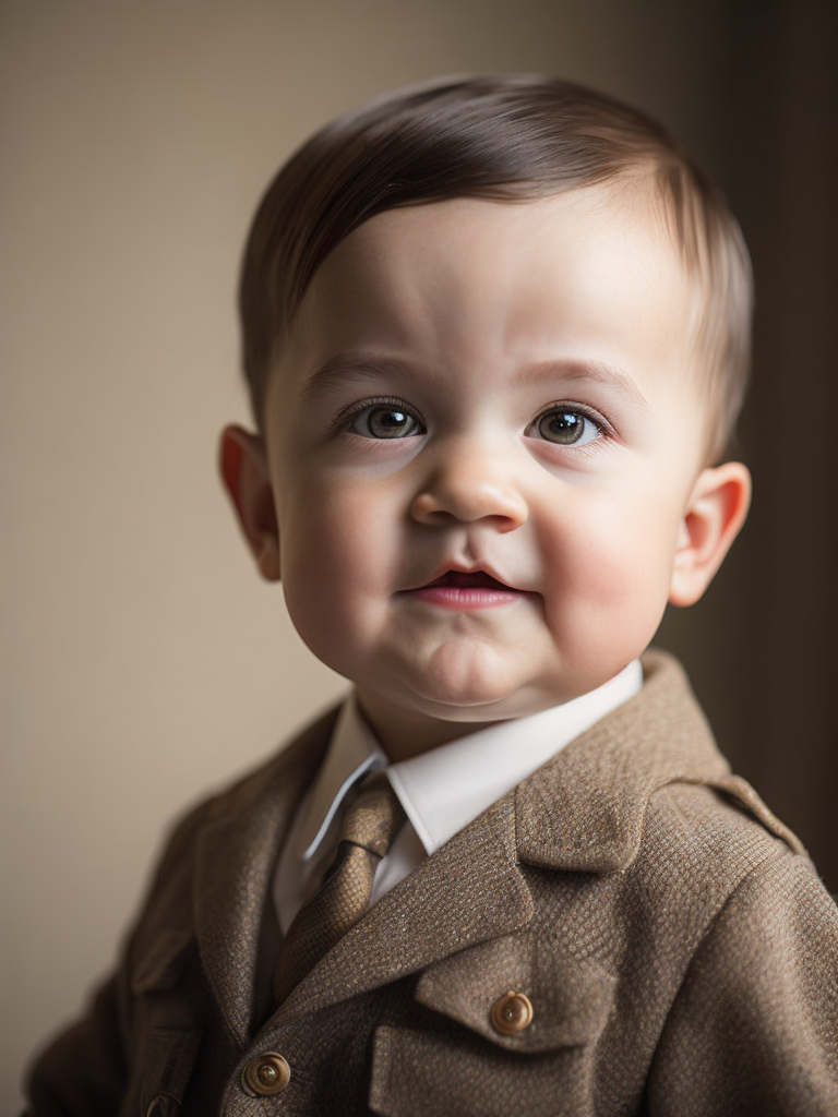 Premium Free ai Images | portrait of adolf hitler as kid month old ...