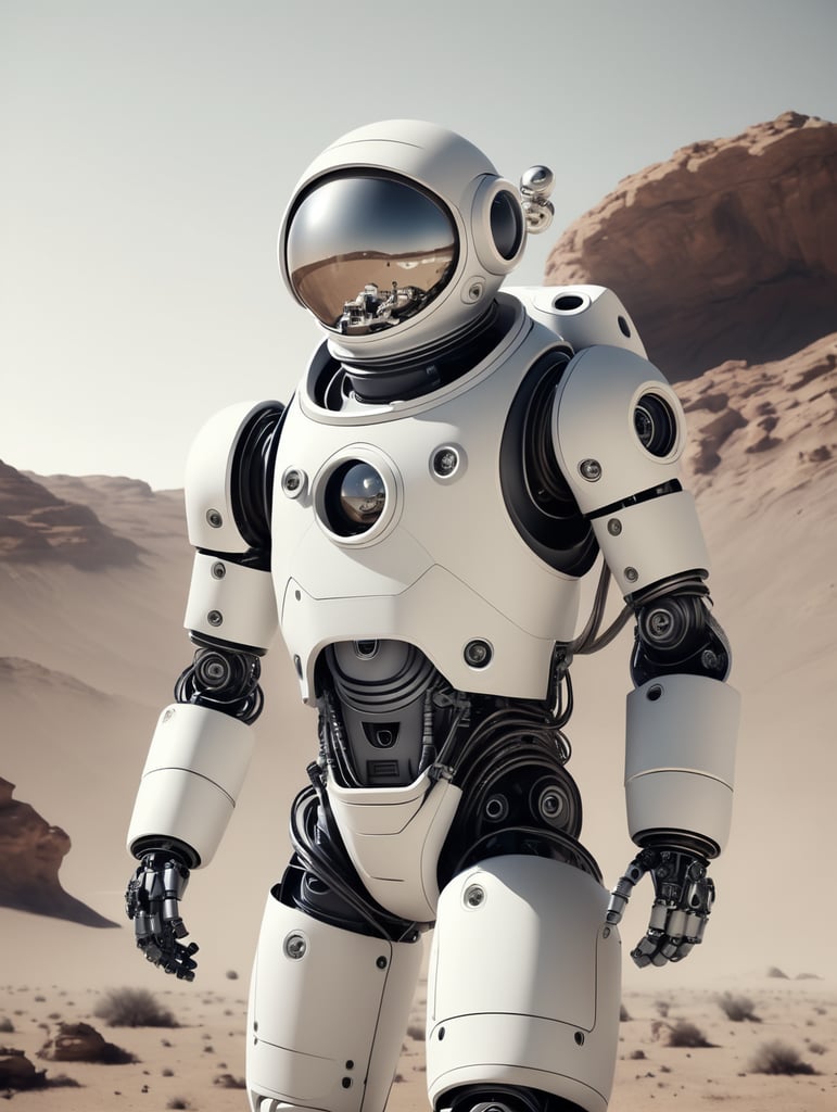 Premium Free ai Images | robotic astronaut in open space