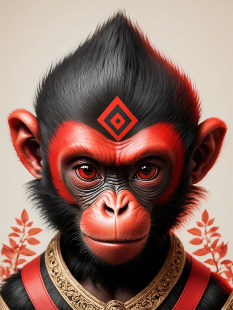 Premium Free ai Images | red and black monkey