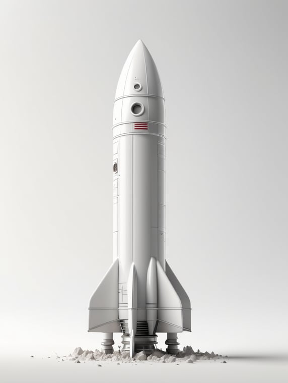 Premium Free ai Images | rocket render on white background isolated
