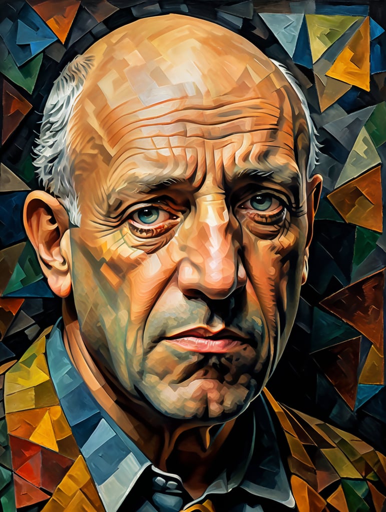 Premium Free ai Images | self portrait pf pablo picasso cubism