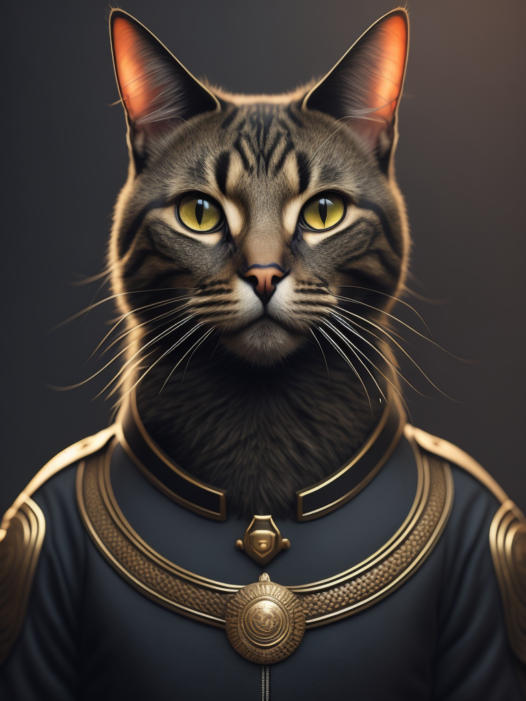 Lumenor AI Image Generation - cat in uniform