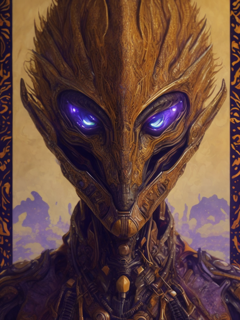 Lumenor AI Image Generation - portrait of an alien batik intricate ...