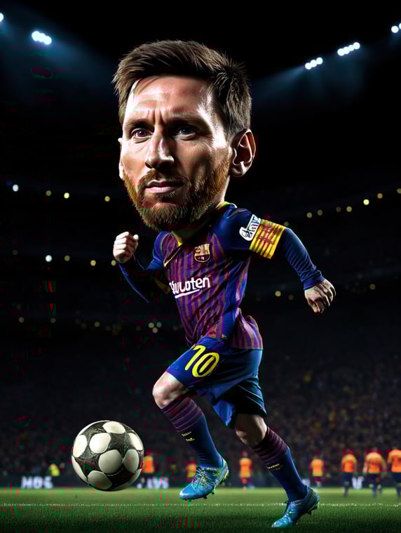 Premium Free ai Images | messi con pateando el balon de futbol high ...